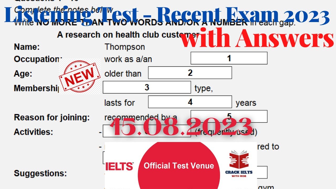 IELTS Listening Practice Test 2023 with Answers | 15.08.2023 - YouTube