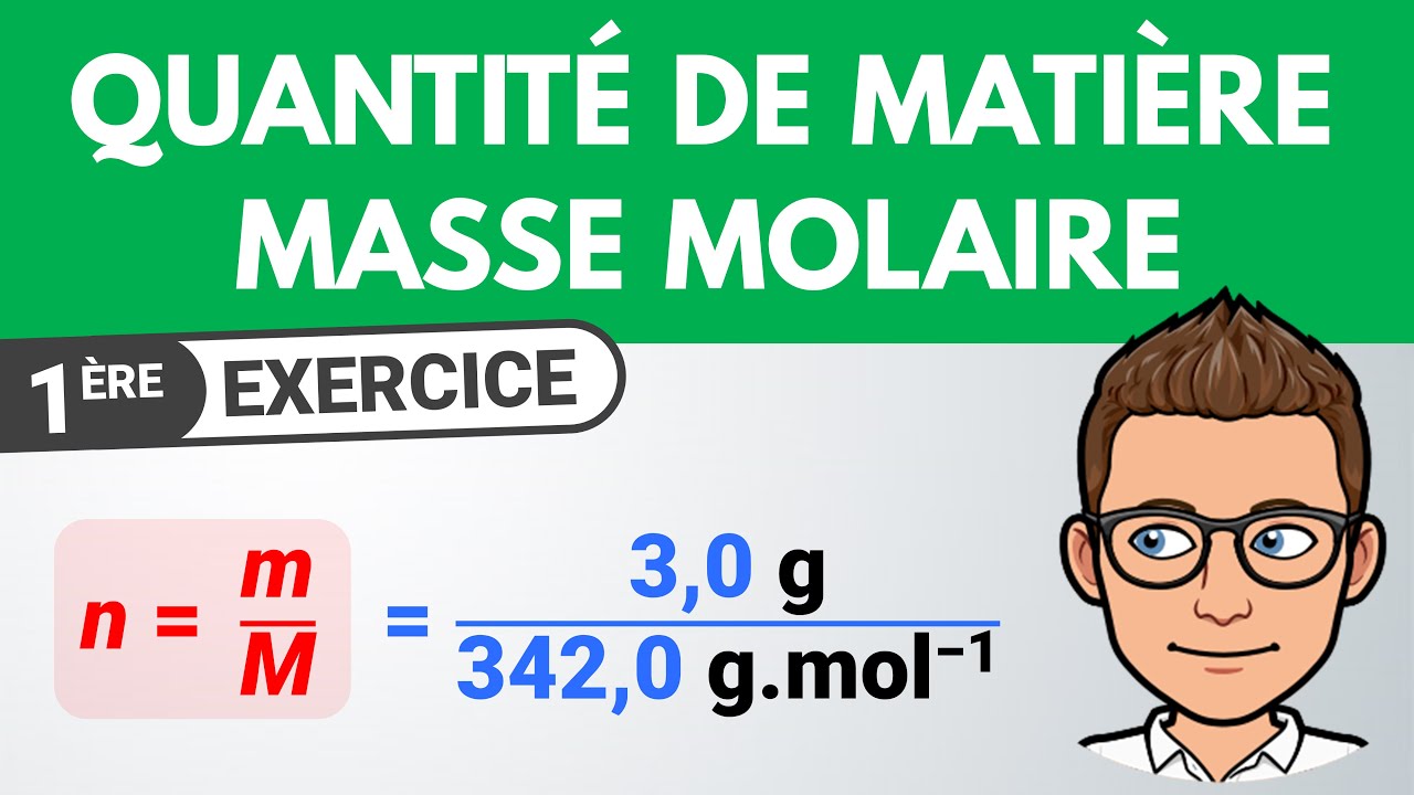 Quantité de matière et masse molaire | Exercice | 1ère spé | Chimie ...