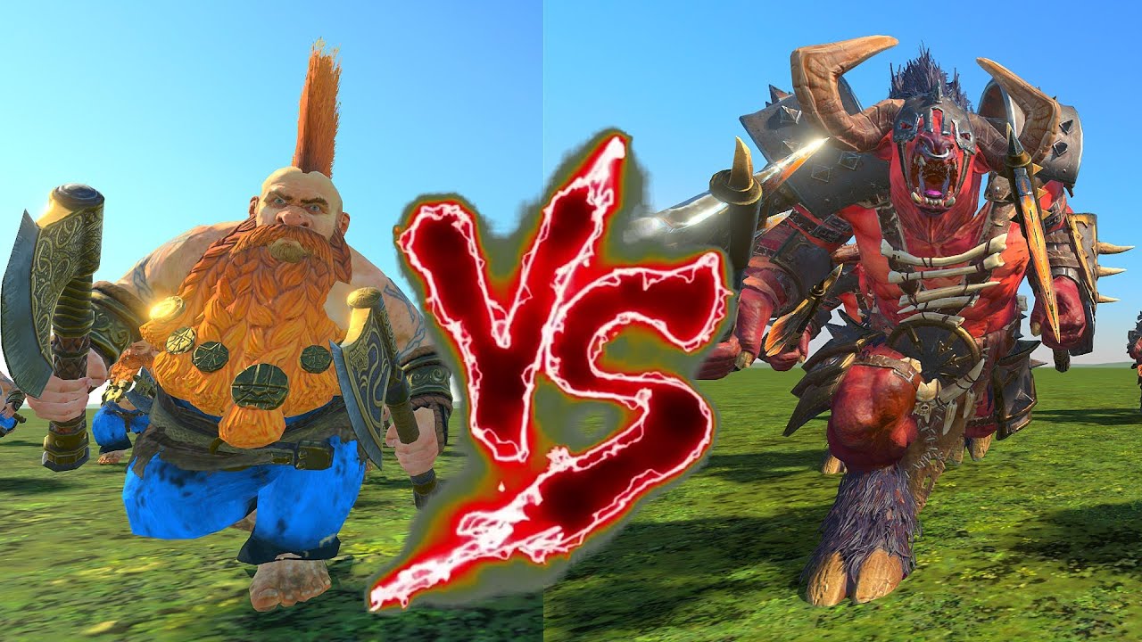 Slayers VS Minotaurs of Khorne. Total War Warhammer 3 - YouTube