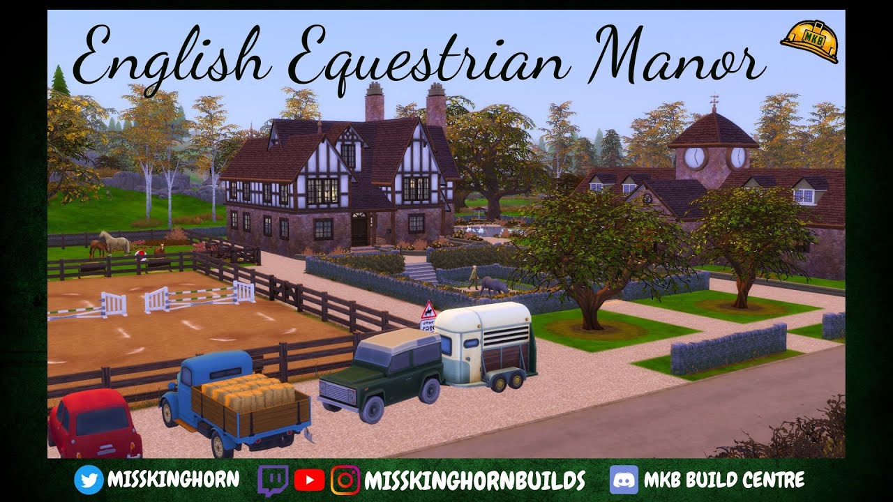 English Equestrian Manor | The Sims 4 Horse Ranch | Speed Build - YouTube