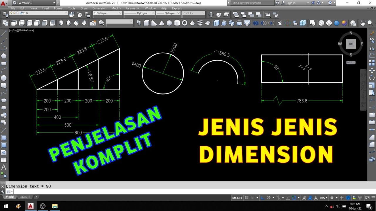 Dimensi Autocad | Memberi ukuran di Autocad - YouTube