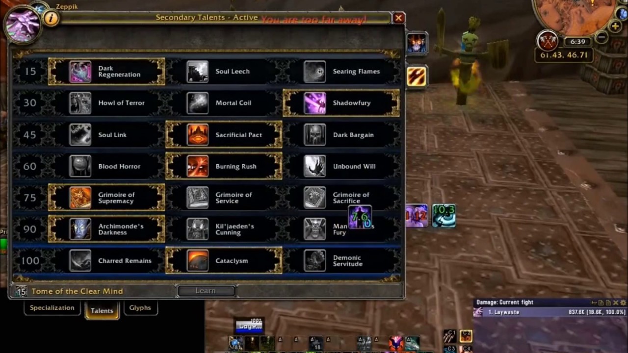 Destruction Warlock UI Warlords of Draenor - YouTube