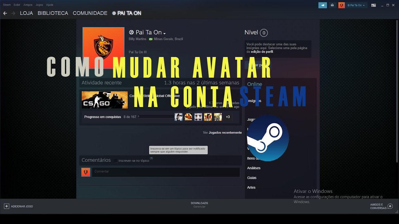 Tutorial Como Mudar Avatar Na Conta Steam - YouTube
