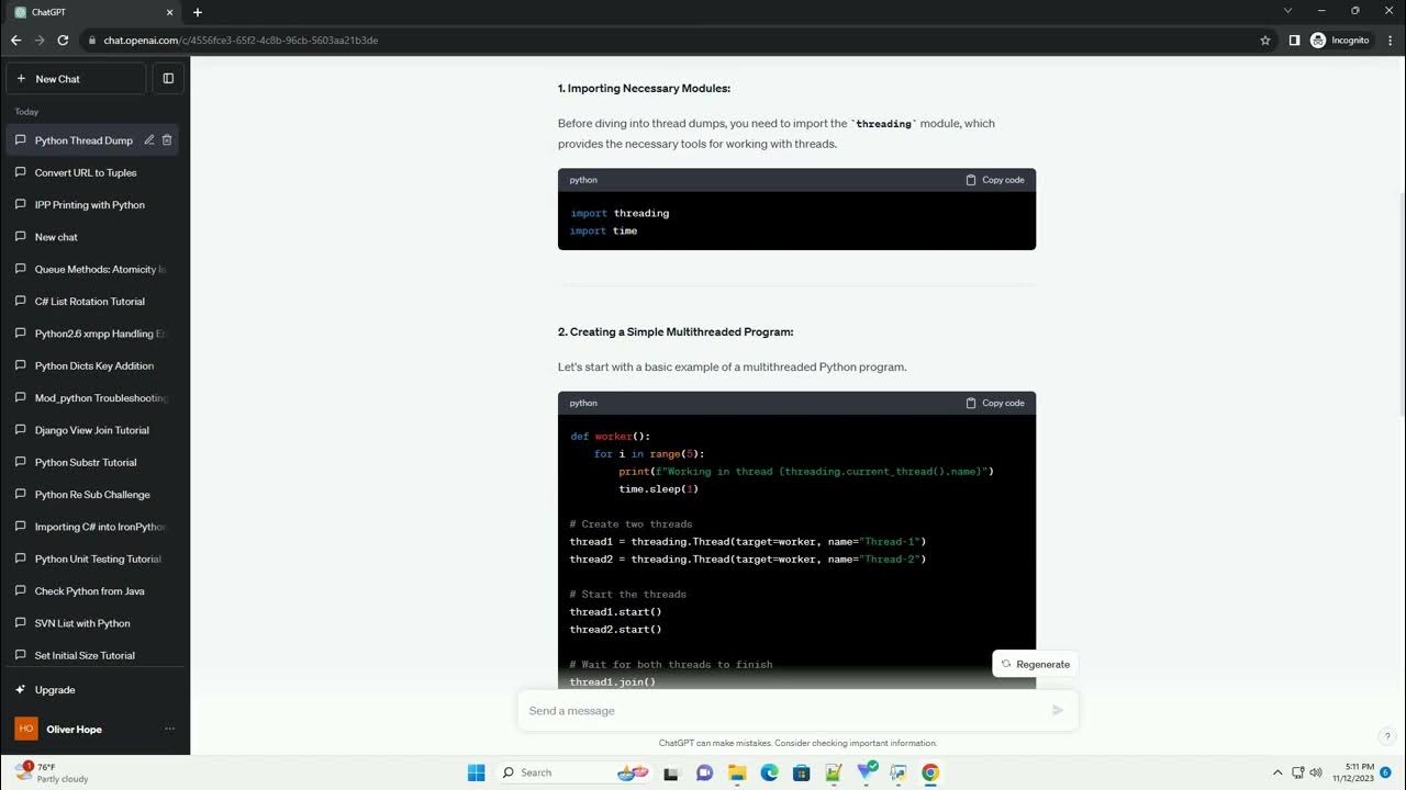Python thread dump - YouTube