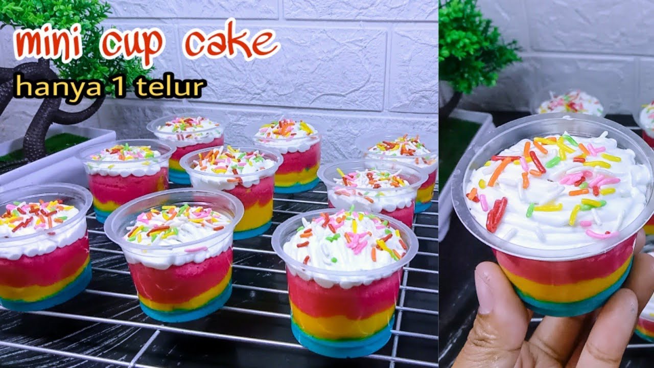 1 BUTIR TELUR JADI SEBANYAK INI!! RAINBOW CAKE CUP KUKUS INI COCOK ...