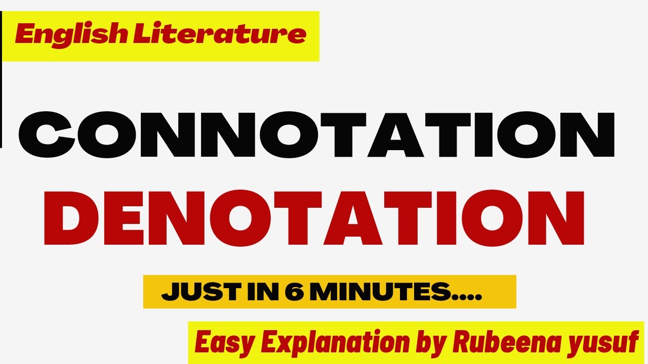 Connotation and Denotation | Easiest Explanation - YouTube