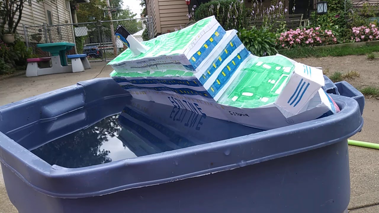paper model of the Estonia sinking - YouTube