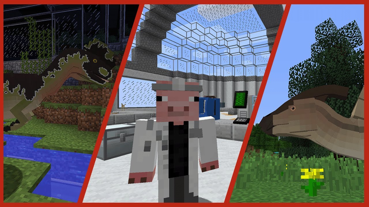 Dinosaurs In Minecraft | Building Jurassic park Volume 1 ...