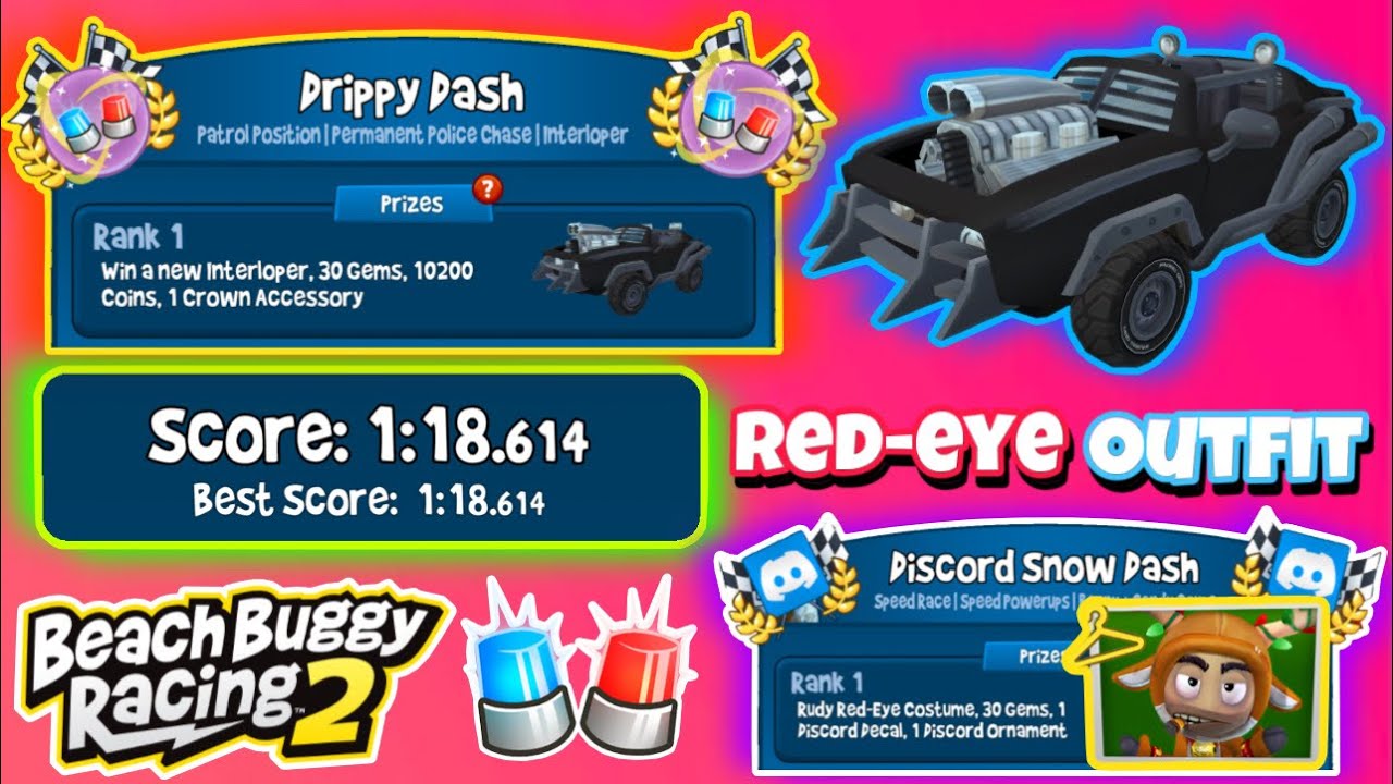 Drippy Dash ⛹️| Interloper 🛜Prize |Red-Eye Outfit | Beach Buggy Racing ...