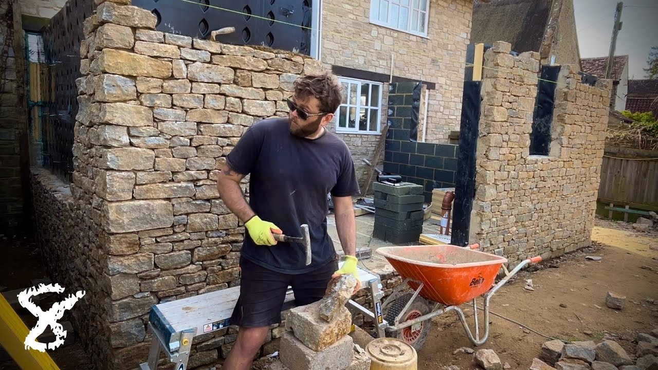 Building A Natural Stone House Extension 8 - YouTube