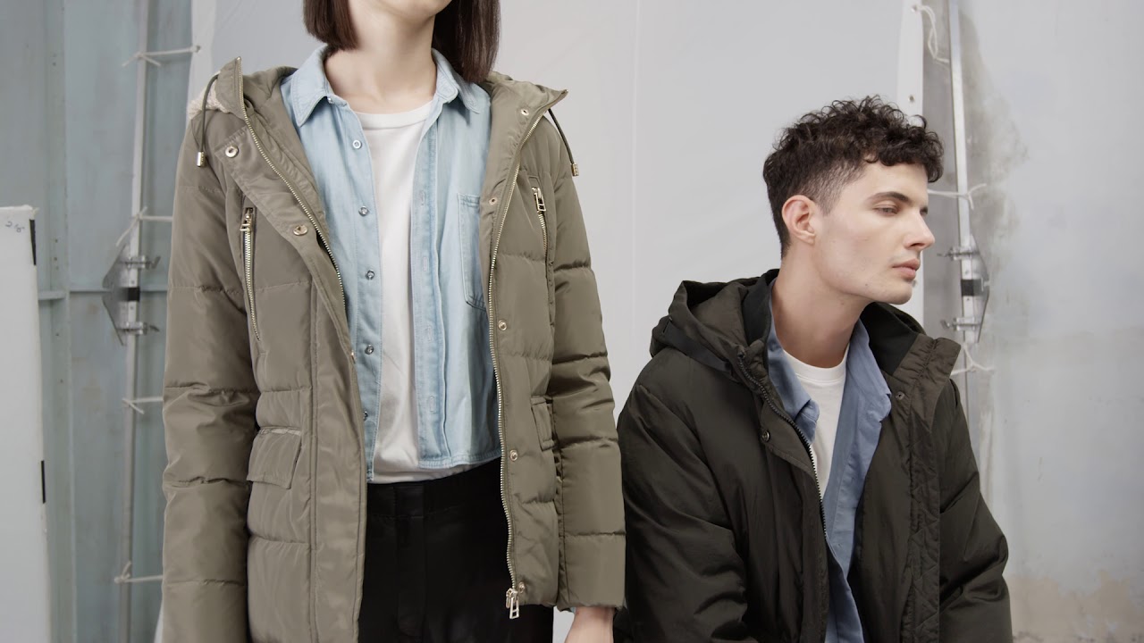 Classic Cable Knit Hood Down Jacket (DJW8012) & Down Jacket With ...