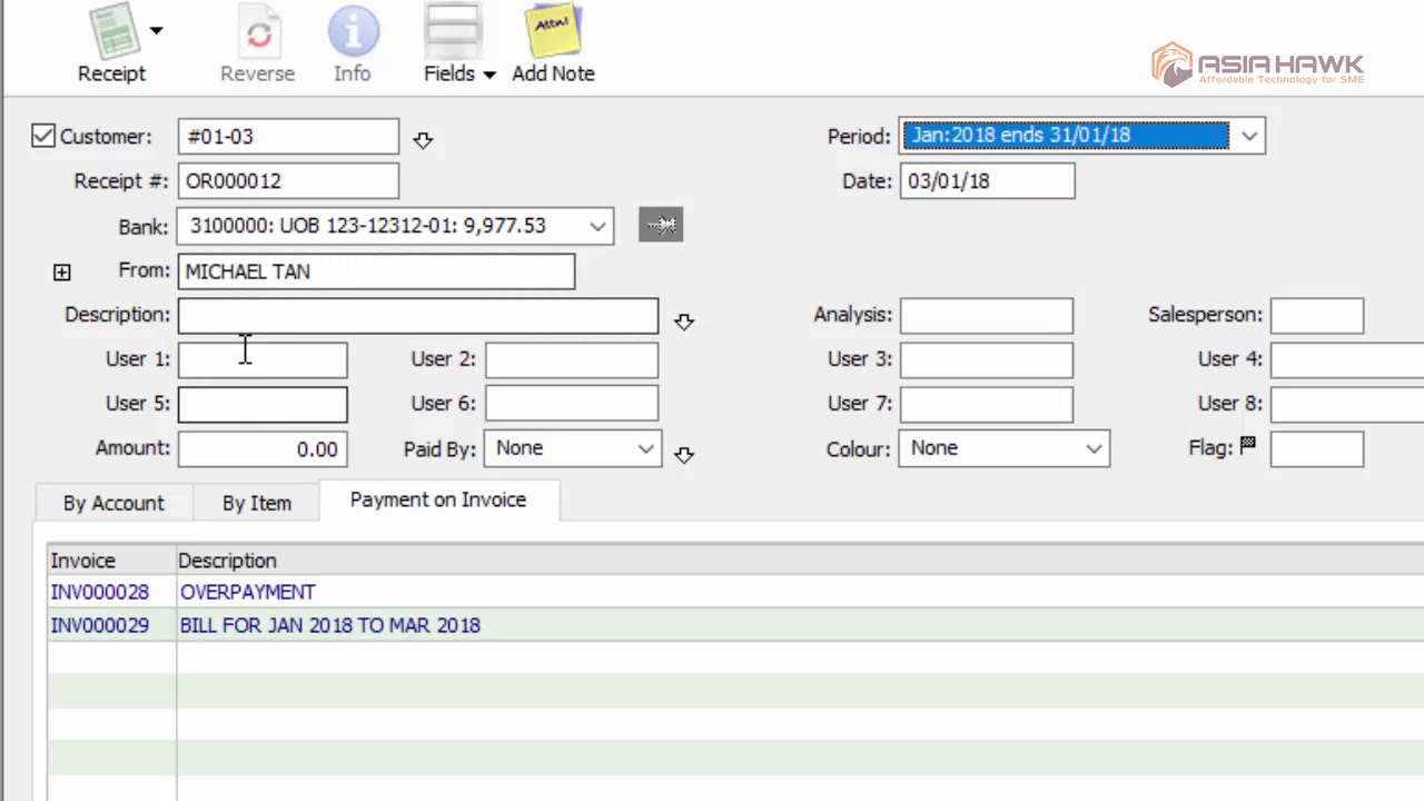 Using Credit Note (overpayment) to Pay New Invoice in Moneyworks - YouTube