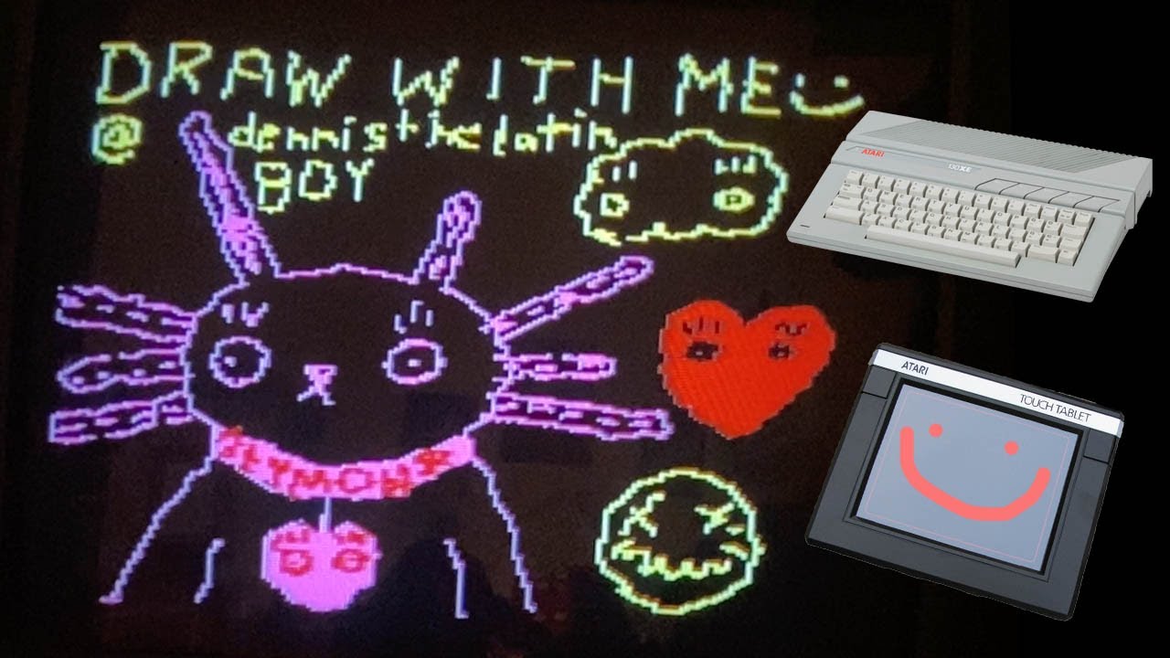 My first Atari Artist Touch Tablet (1983) drawing on the Atari 130XE ...