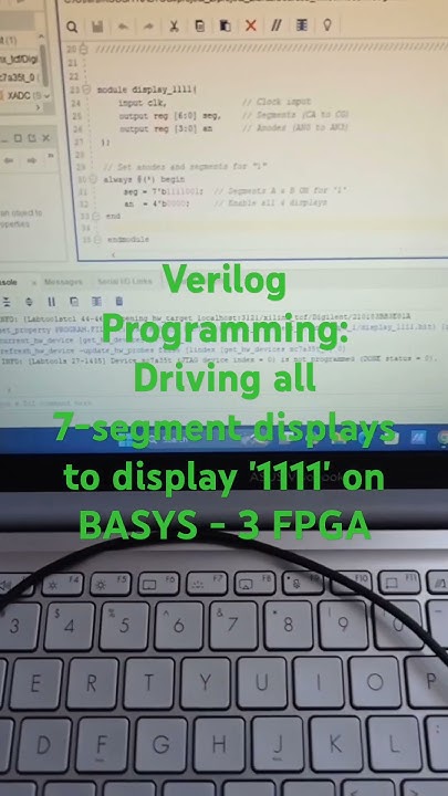 Verilog Implementation of '1111' on 7-Segment Display of Basys 3 FPGA - YouTube