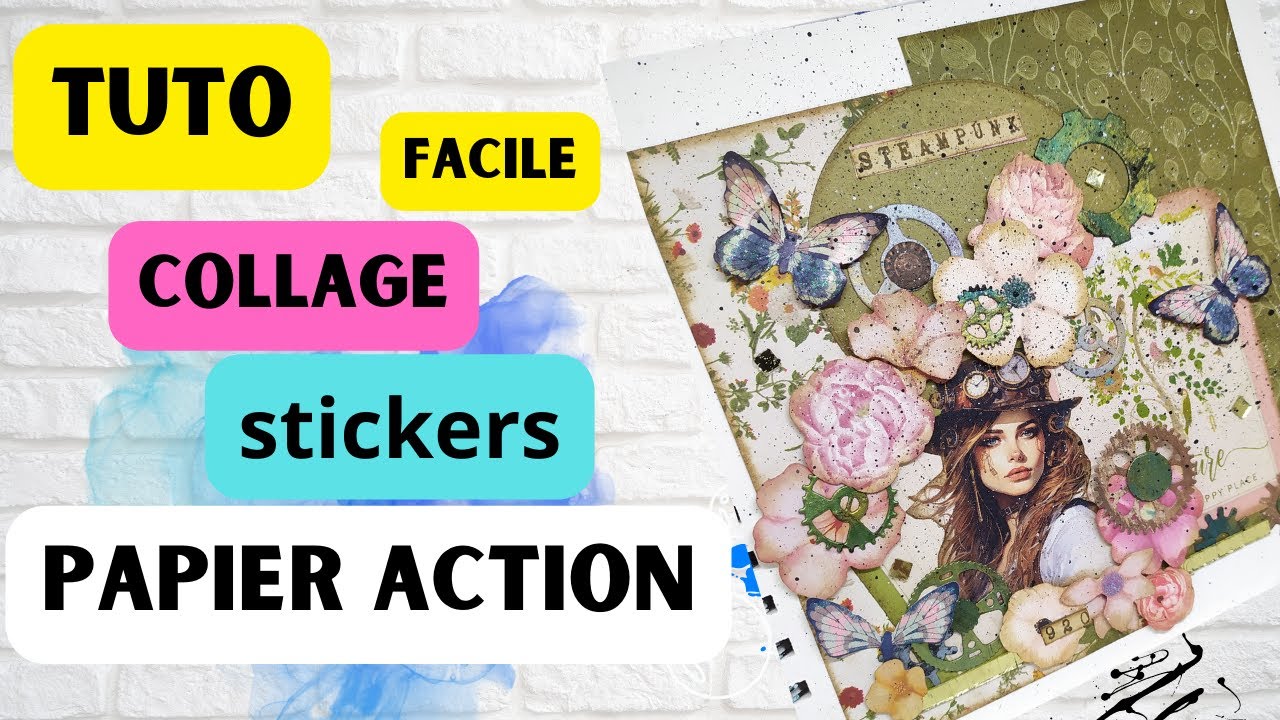 TUTO FACILE on utilise les PAPIERS et les STICKERS de chez ACTION - YouTube