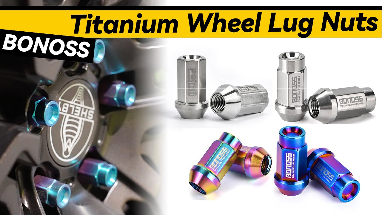 BONOSS Forged Titanium Wheel Lug Nuts Set+Key (7 Sided Anti-Theft ...