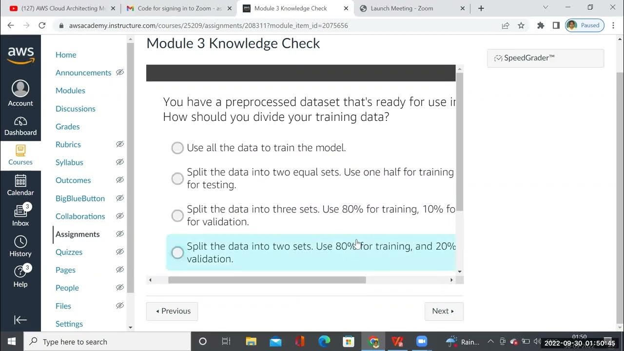 AWS ACADEMY MACHINE LEARNING: MODULE-3 FOR KNOWLEDGE CHECK AND PRACTICE - YouTube