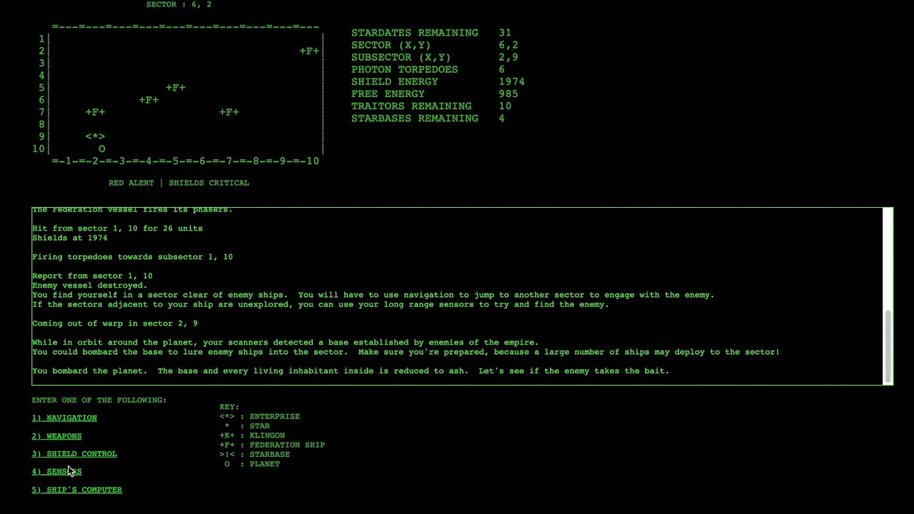 Star Trek (Mainframe) by Mike Mayfield 1971 - YouTube