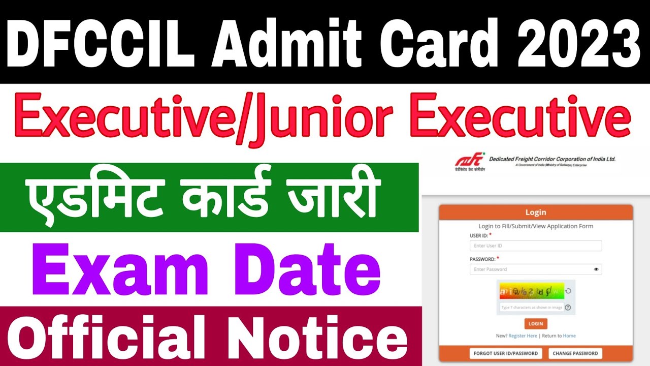 DFCCIL Admit Card 2023 || DFCCIL Admit Card Download || DFCCIL Exam ...