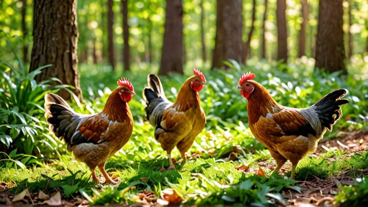 🌿 Food Forest Foraging: Chickens Scratching Through Woodchips for Bugs ...