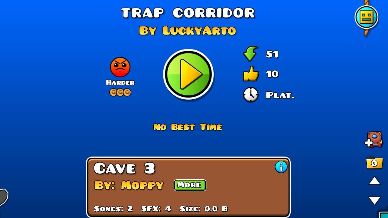 GD 2.2 platformer level "Trap corridor" by LuckyArto. - YouTube