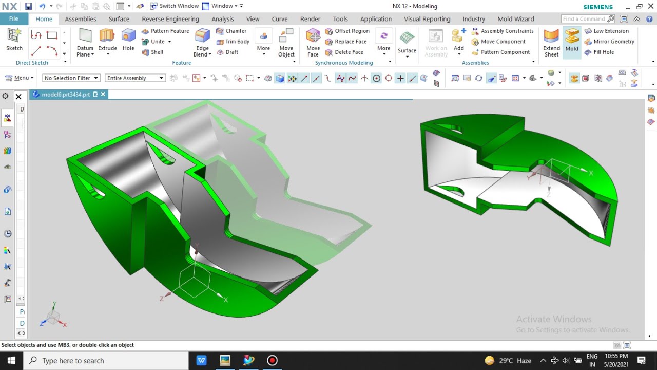 Siemens Nx12 part design Advanced tutorial 2.2 - YouTube