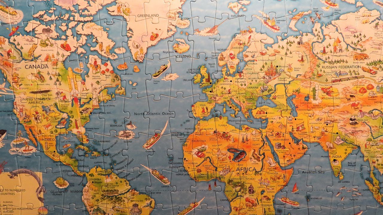 The Usborne Map of the World 250 piece jigsaw puzzle - YouTube