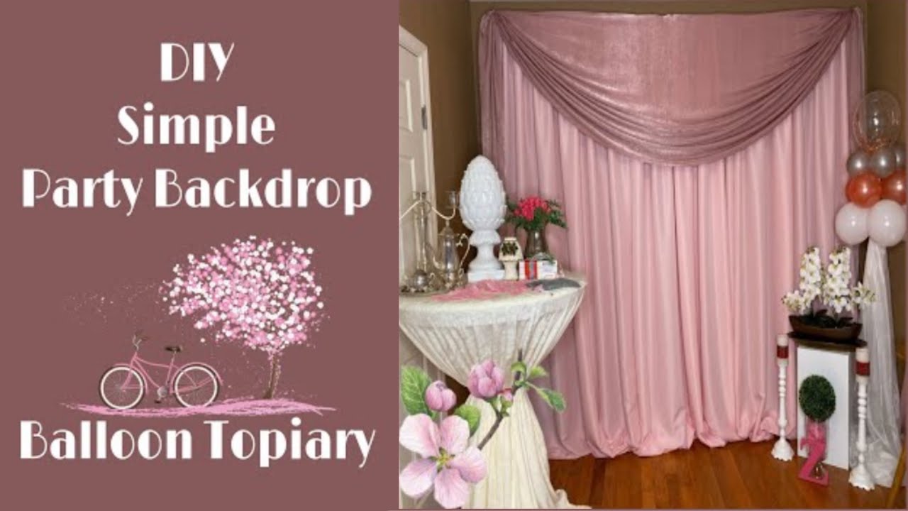 DIY Simple Party Backdrop | Pink & Dusty Pink | Balloon Topiary - YouTube