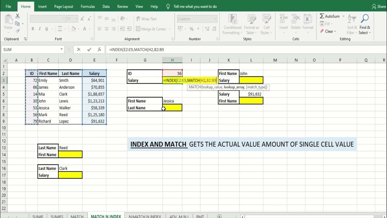 Match Index in Excel - Part-II - YouTube