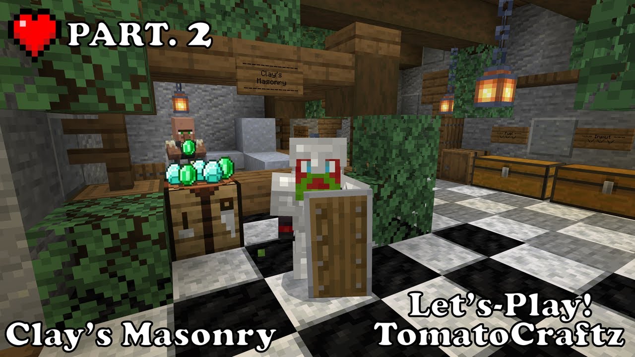 Survival Minecraft Pt.2 (Clay's Masonry) - YouTube
