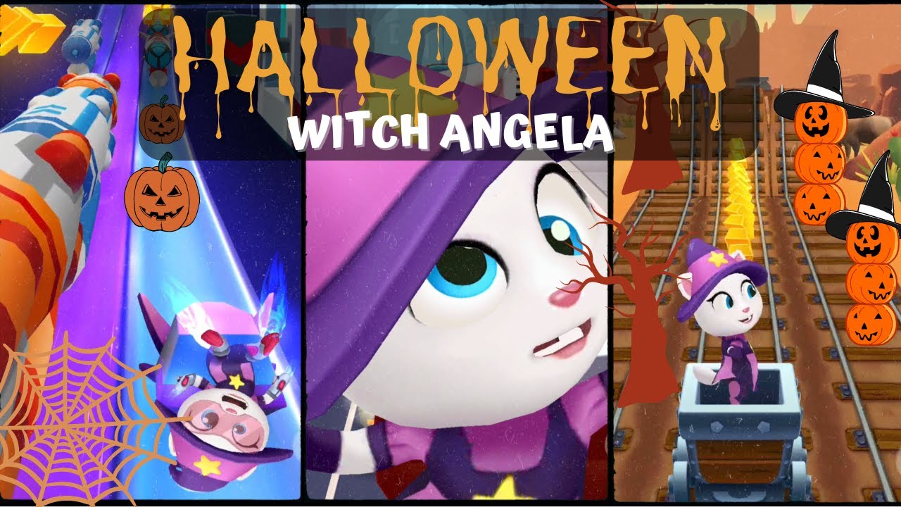 Talking Tom Gold Run Halloween 2022 || Witch Angela Walkthrough ...