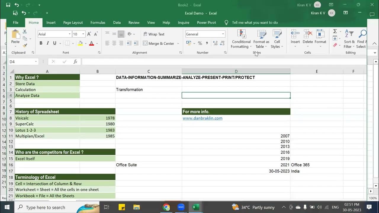 B00479 Adv Excel day1 20-07-2023 - YouTube
