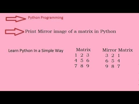 Print Mirror image of a matrix in Python (Hindi) - YouTube