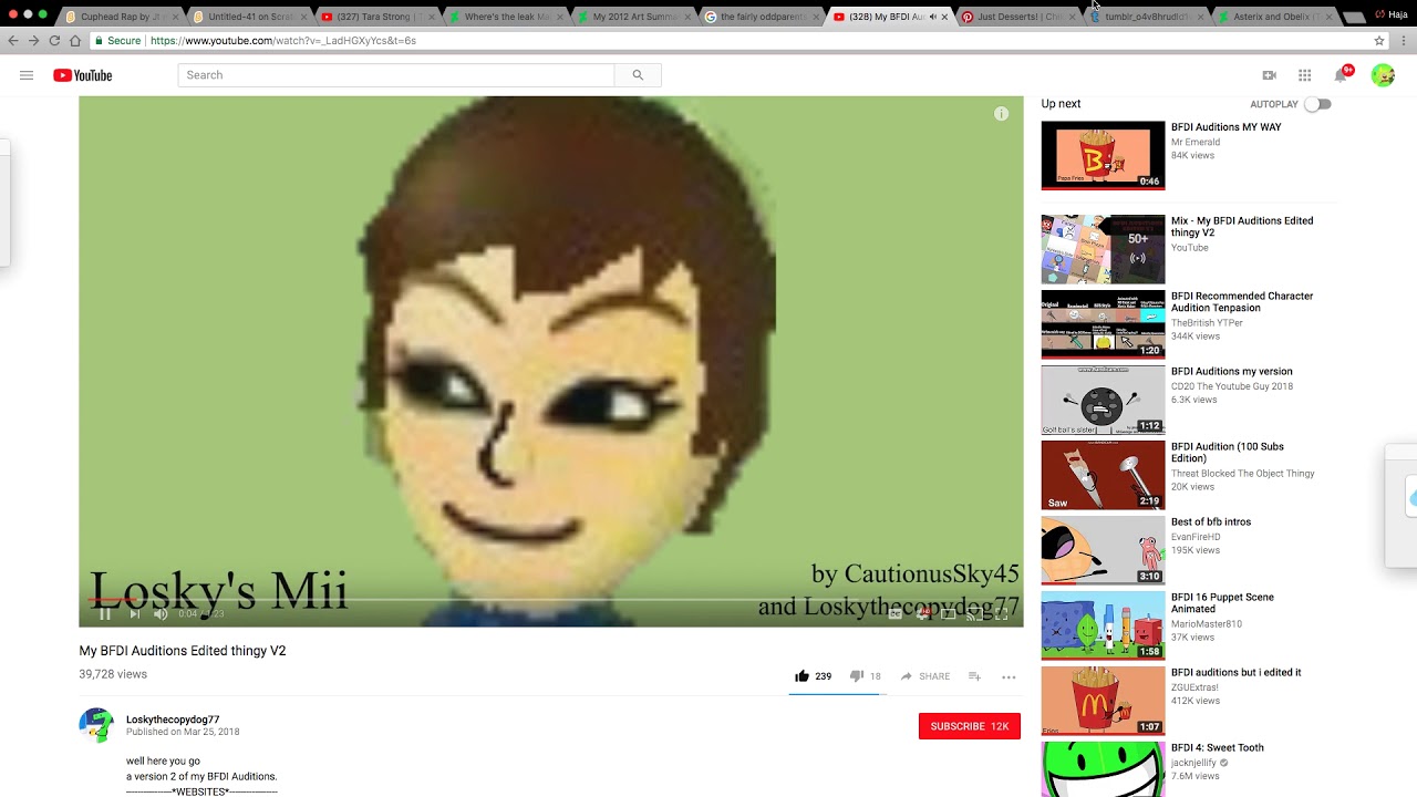 bfdi losky's mii - YouTube