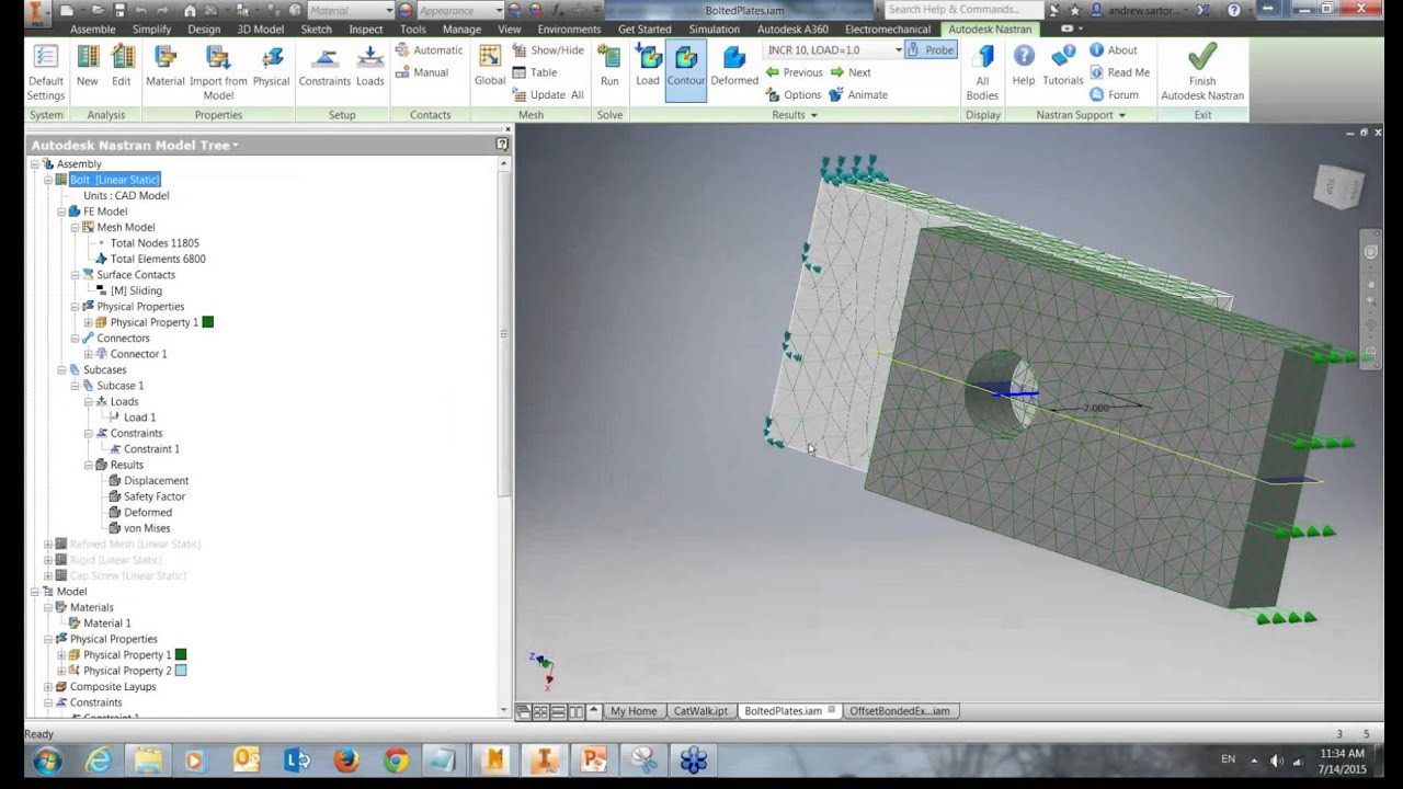 Connecting Parts And Assemblies In Nastran In Cad Youtube