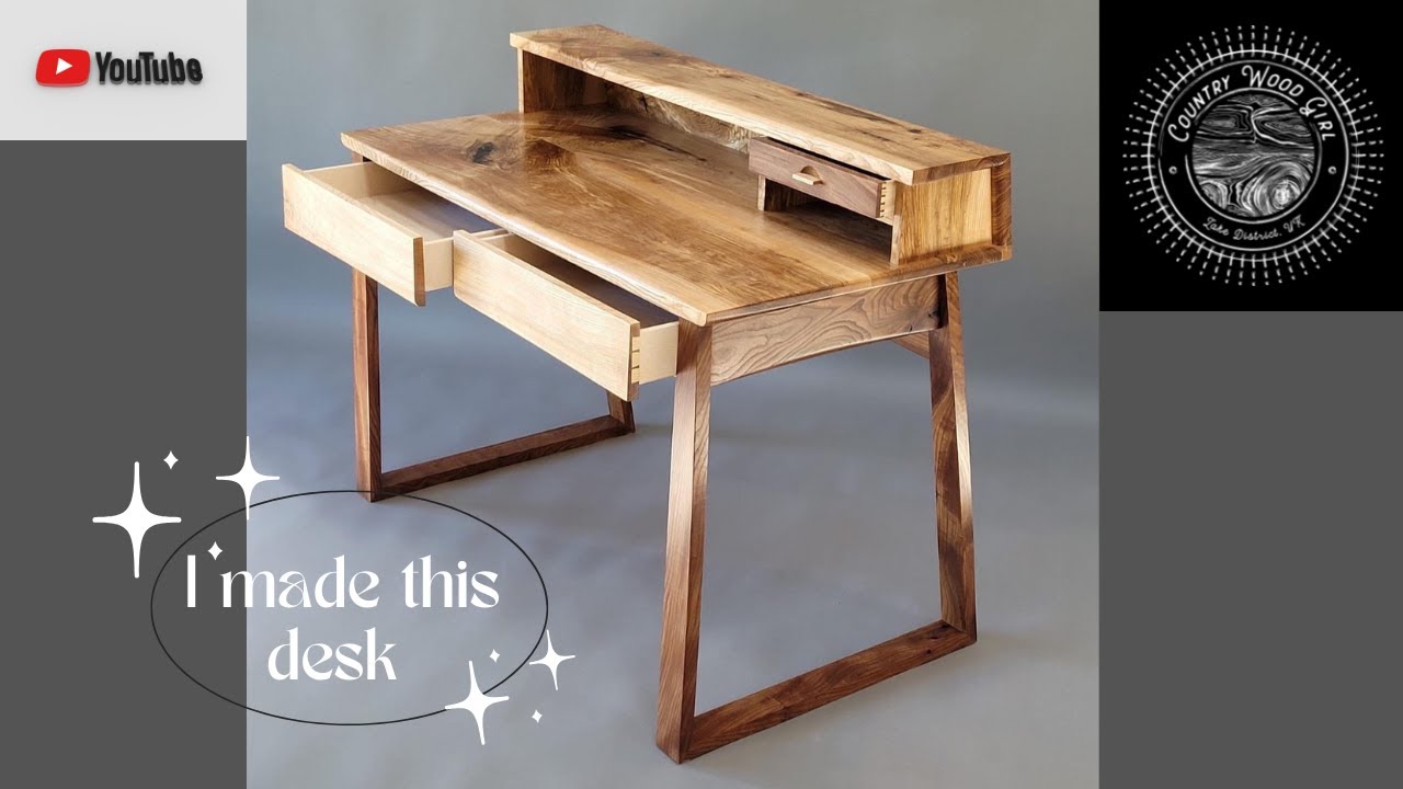 Making a wooden desk using Elm and Ash #woodworking - YouTube