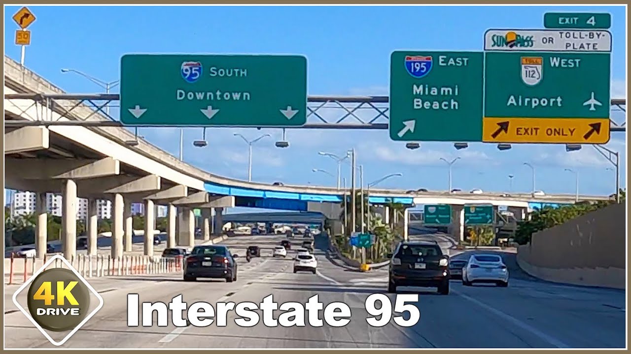4K DRIVE Highway I95 Miami FLORIDA USA driving vlog - YouTube