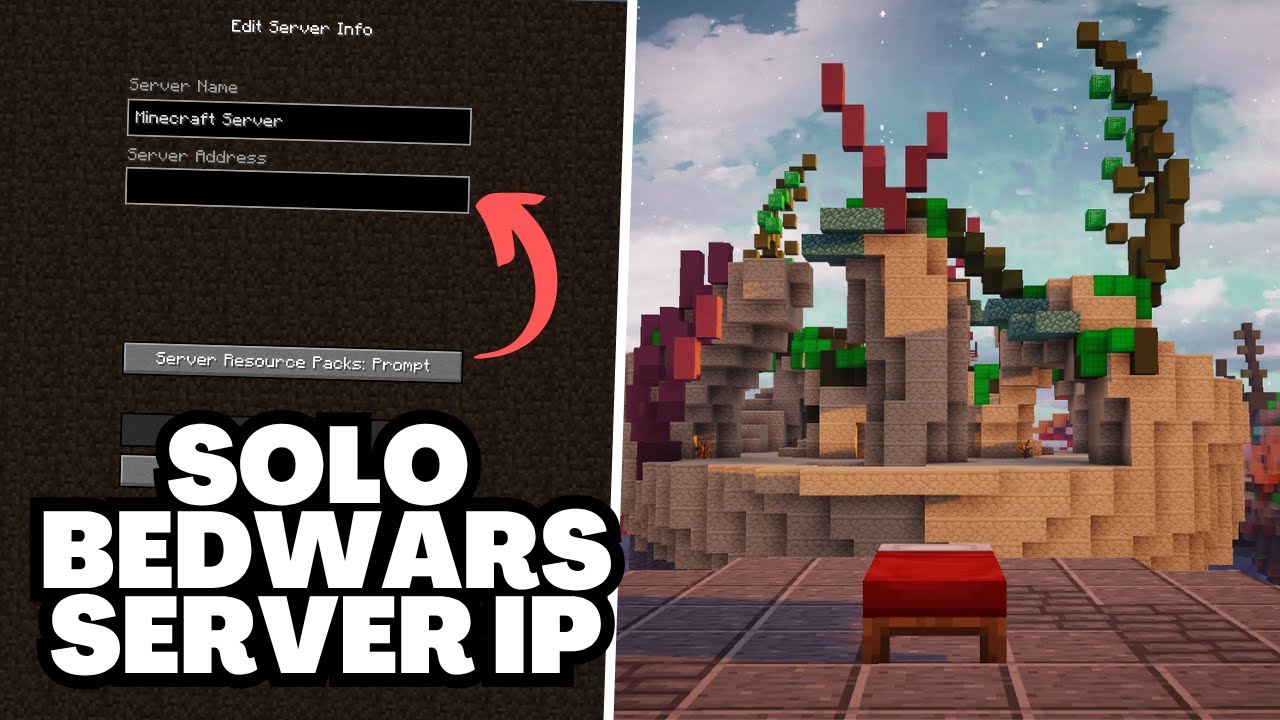 Minecraft Solo Bedwars Server IP Address - YouTube