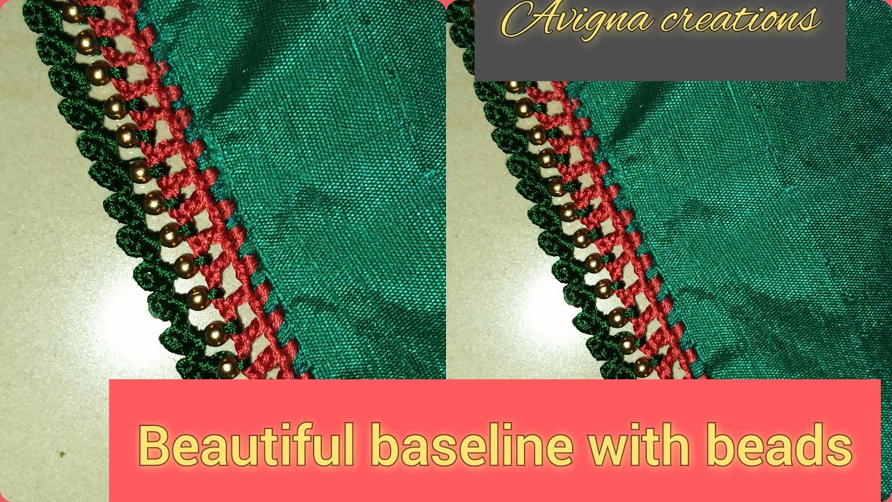 Border design with beads - YouTube