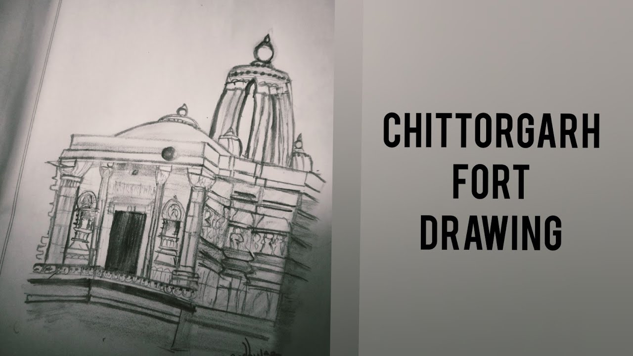 Chittorgarh fort drawing | indian monument | pencil sketch tutorial ...