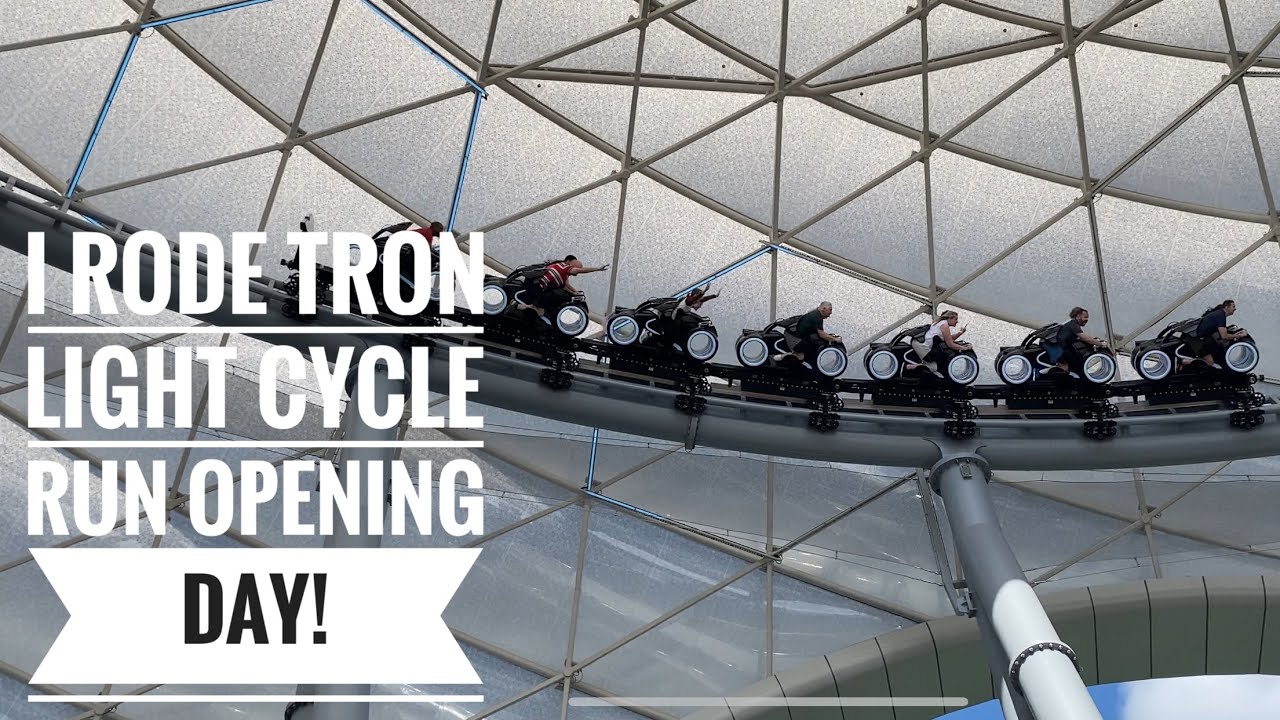 Got to ride Tron opening day! and other rides. - YouTube