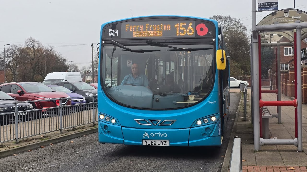 (Arriva Yorkshire 1467 YJ62JYZ) On 156 To Ferry Fryston - YouTube