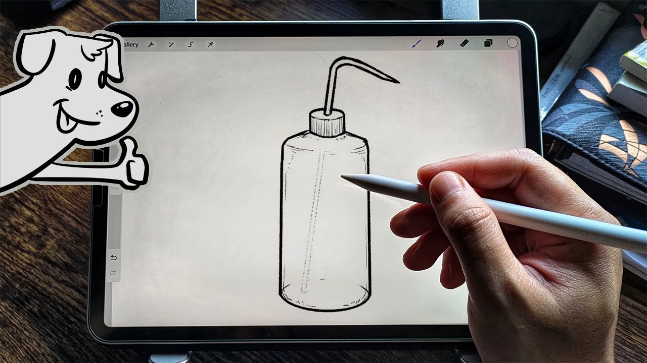 How to draw wash bottle - Easy Drawing Tutorial - YouTube