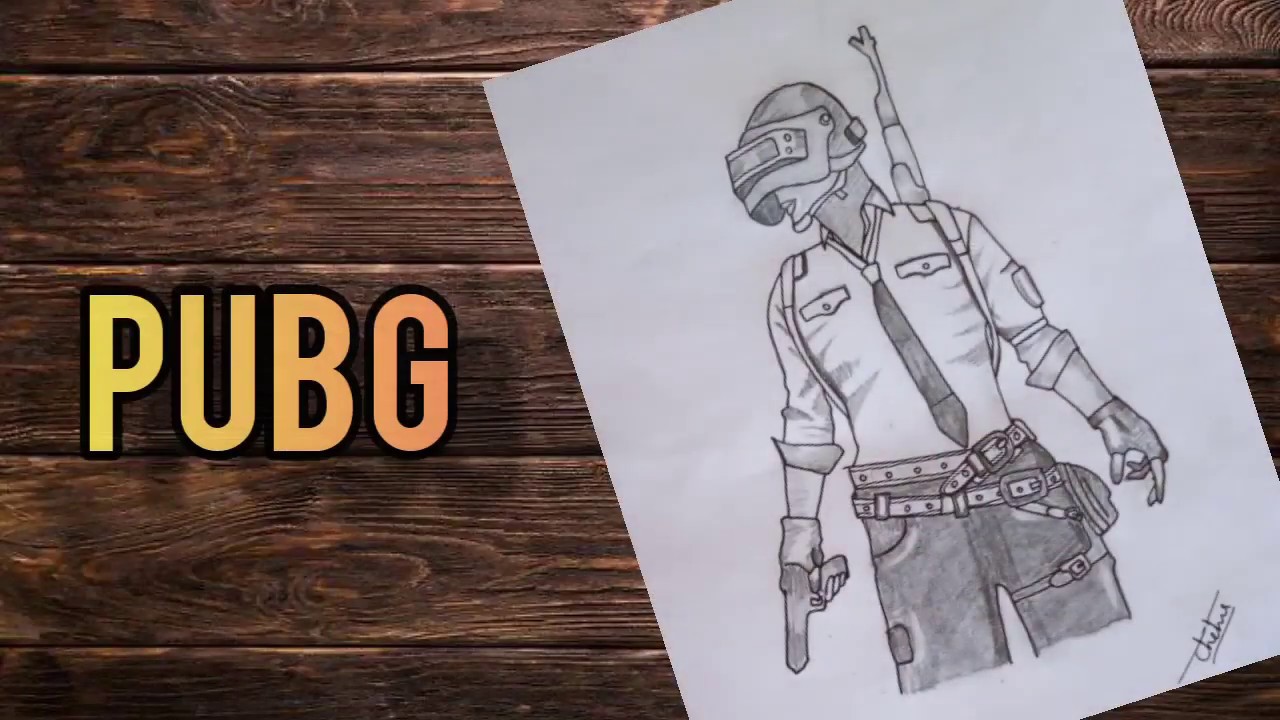 PUBG Drawing | How to draw PUBG character | Step by Step - YouTube
