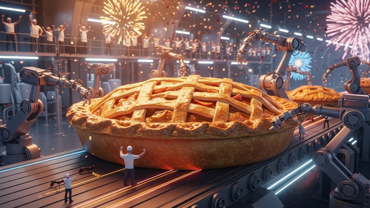Inside a New Year's apple pie factory | Clean Mega Bakery ASMR (AI ...