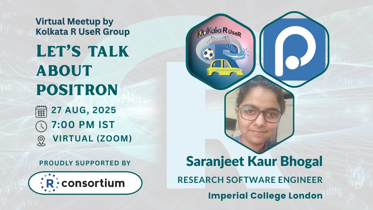 Let's Talk About Positron by Saranjeet Kaur at Kolkata R UseR Group - VR10 - YouTube