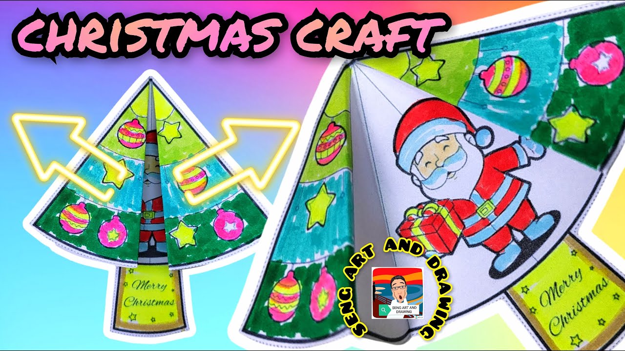 CHRISTMAS CRAFT folding surprise - free template - YouTube