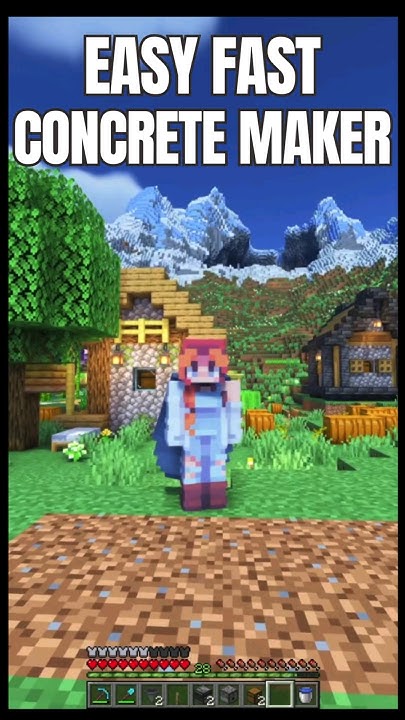 HOW TO BUILD AN EASY FAST CONCRETE MAKER #minecraft #shorts #tutorial ...