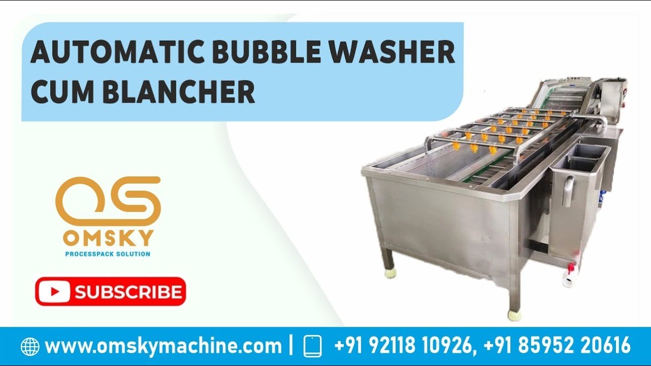 Automatic Bubble Washer Cum Blancher | Vegetable Washer Machine | Call ...