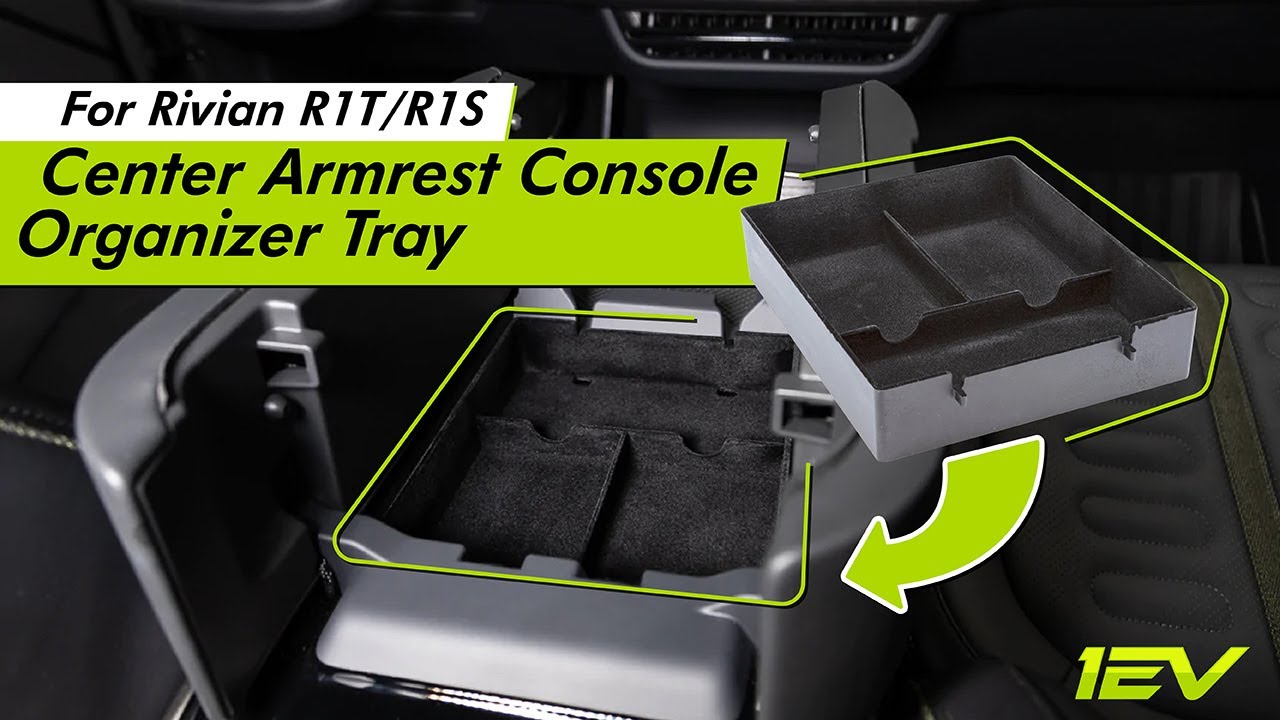 Rivian R1T / R1S Center Armrest Console Soft Lined 3-Pocket Composite ...